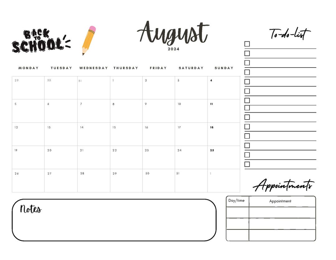 2024-2025 School Year Calendar for Teens - Etsy UK