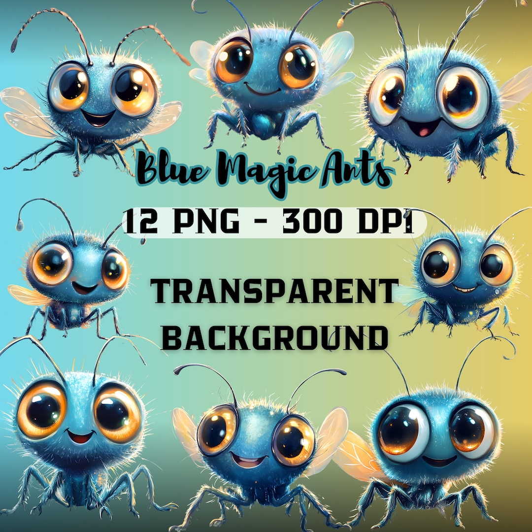 Blue Magic Ants Clipart, High-resolution PNG Graphics (digital Download ...