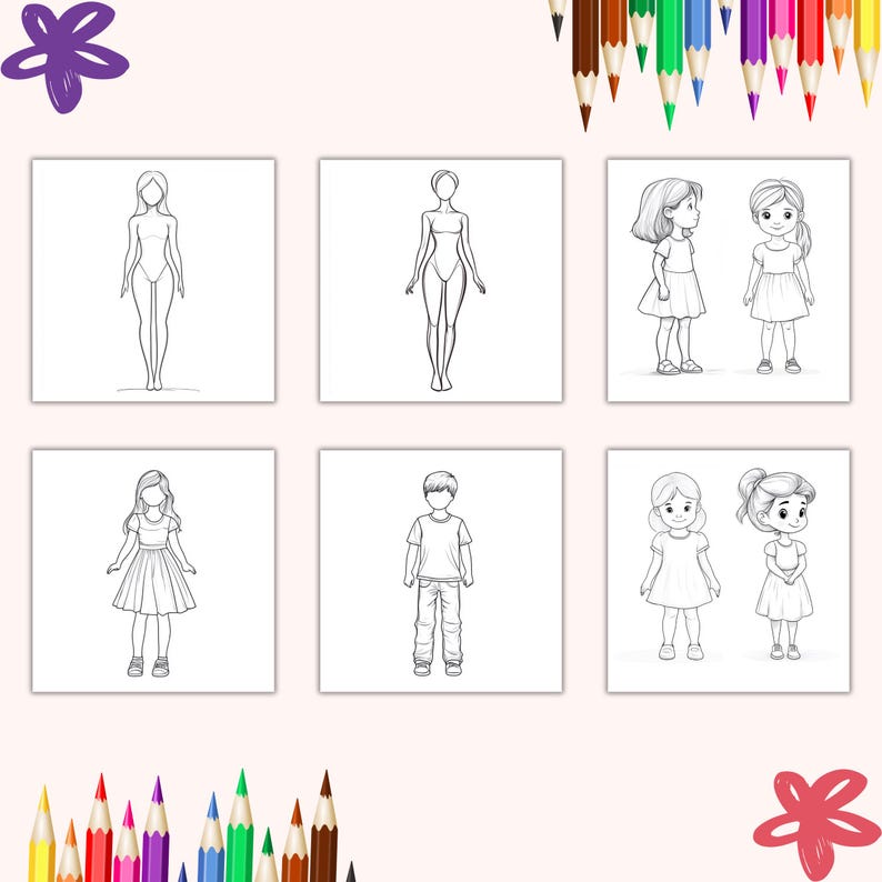 Fashion Coloring Pages for Kids,printable Coloring Book,diy Coloring ...