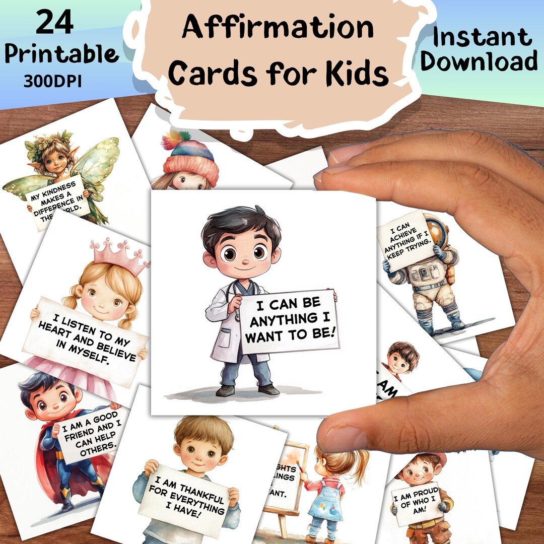 Kids Affirmation Cards, Printable Self-esteem, Classroom Tools (digital ...