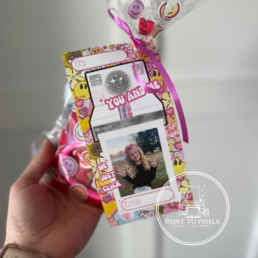Retro Polaroid Valentine Printable, Personalized Valentine Card ...