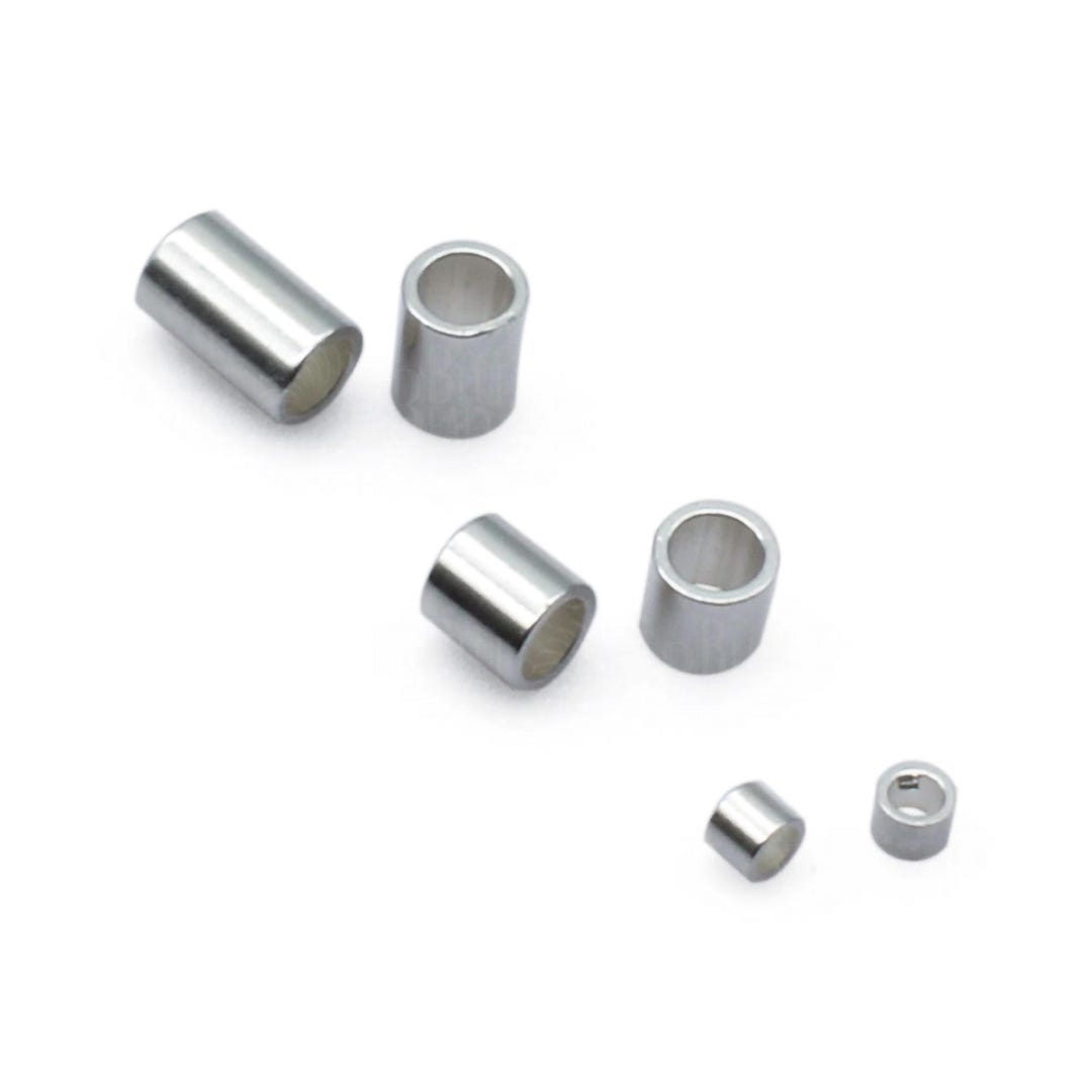 Crimp Tube Beads Sterling Silver 1x1mm 2x2mm 3x2mm Spacer Bead Seamless ...