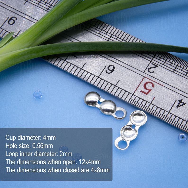 Solid Sterling Silver Calotte Ends Clamshell With Closed Loop Cap Knot ...