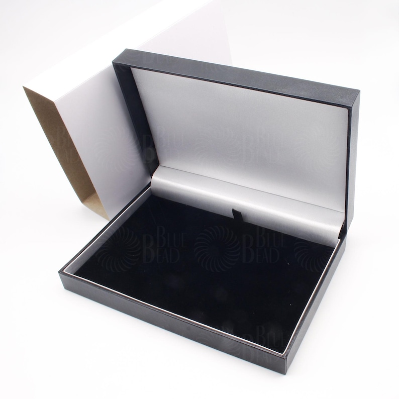 Leatherette NECKLACE BOX 158x112x36mm Luxury Small Black Gift Boxes ...