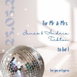 Disco Ball Save the Date Invitation | Glam Wedding (digital Template ...