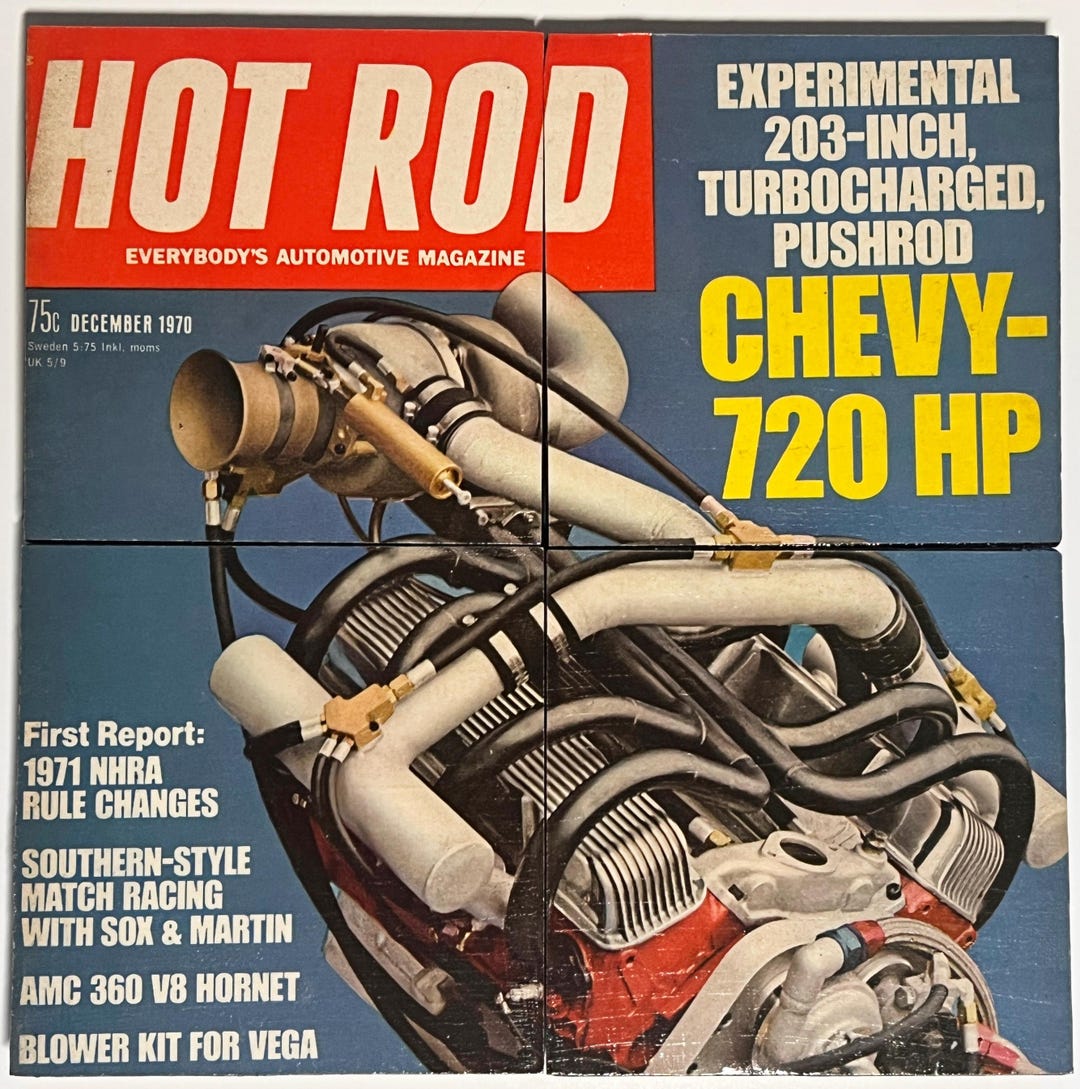 Hot Rod Magazine Cover as Drink Coasters 203 Inch Turbocharged Chevy ...