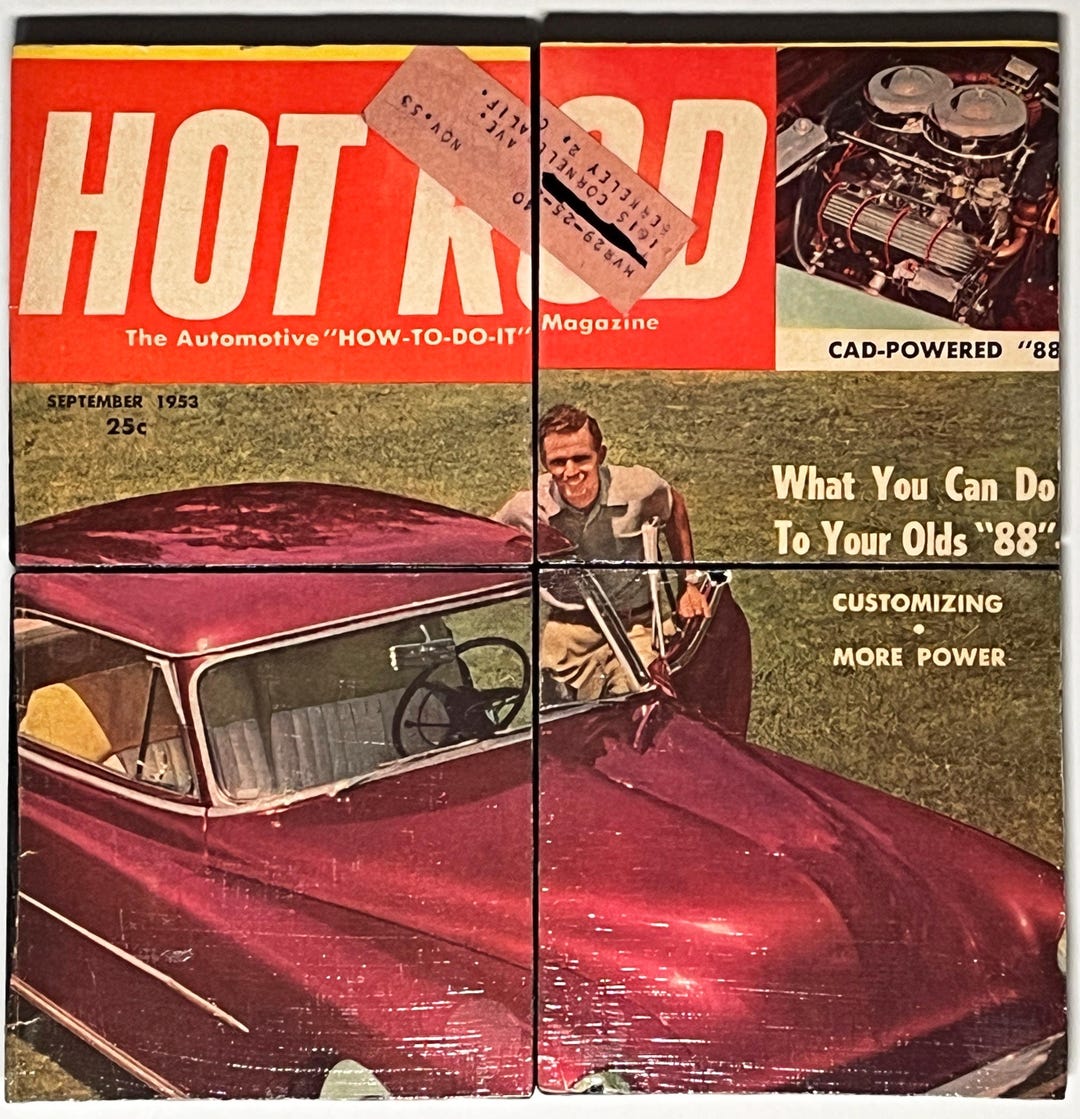 Hot Rod Magazine Cover as Drink Coasters Oldsmobile 88 Customizing ...
