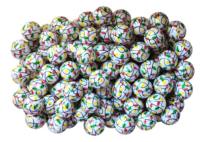 20mm Christmas Lights Bubblegum Beads ,20mm Chunky Acrylic Bubble Gum ...