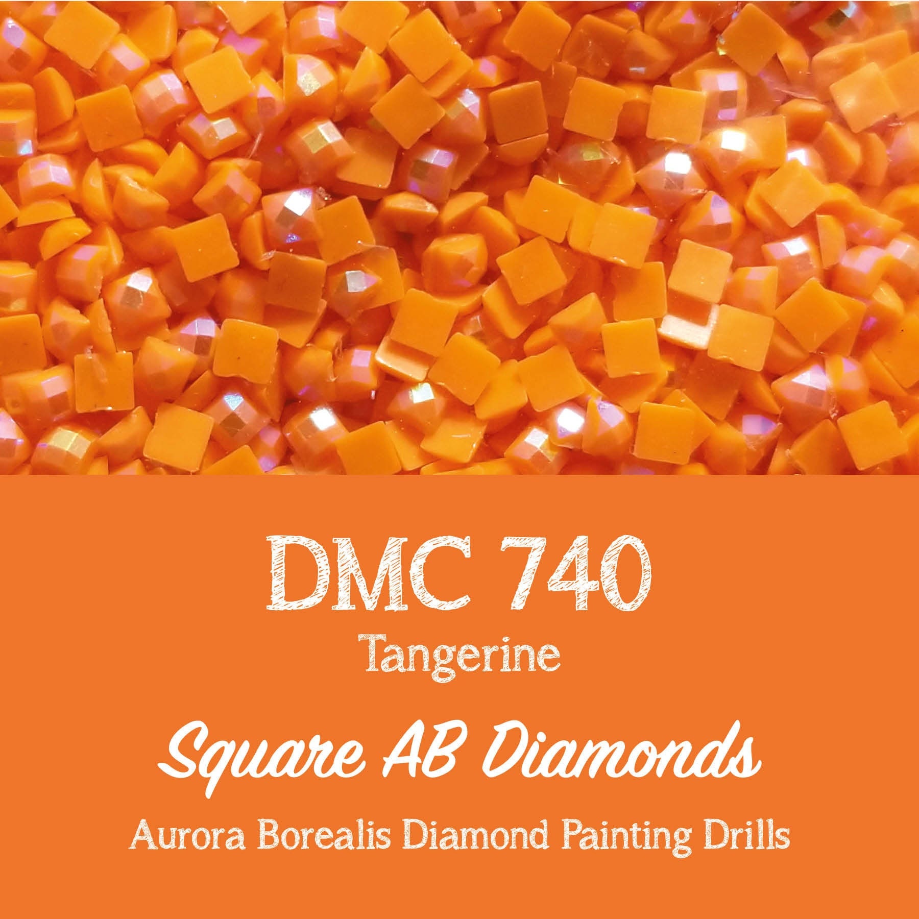 DMC 740 SQUARE 5D Diamond Painting Drills Beads DMC 740 Tangerine ...