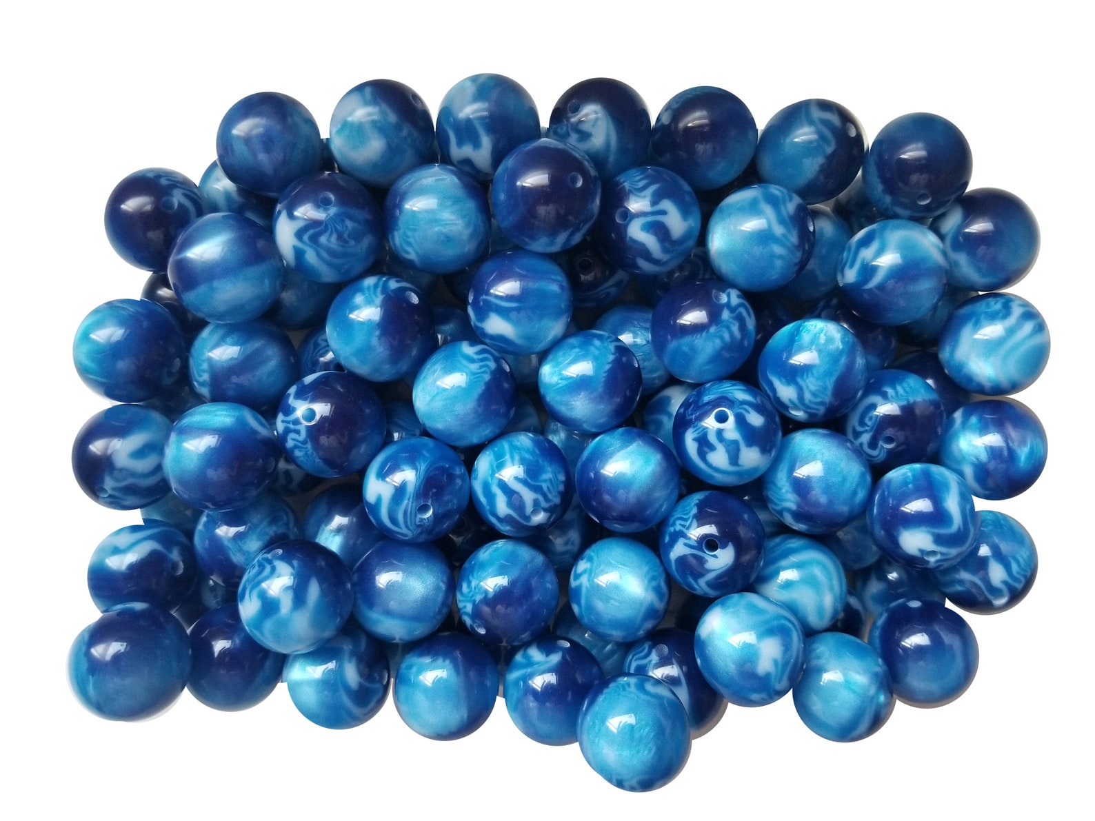 DEEP BLUE OCEAN Bubblegum Beads 20mm Chunky Acrylic Bubble Gum - Etsy