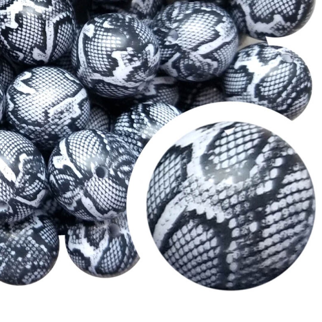 20mm Snake Skin Bubblegum Beads, 20mm Chunky Acrylic Bubble Gum Beads ...