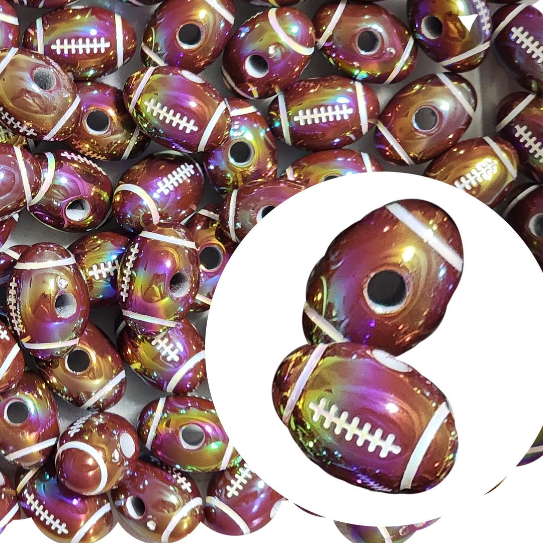 17mm X 12mm AB Football Shaped Beads, 17mm X 12mm Acrylic Beads, Sports ...