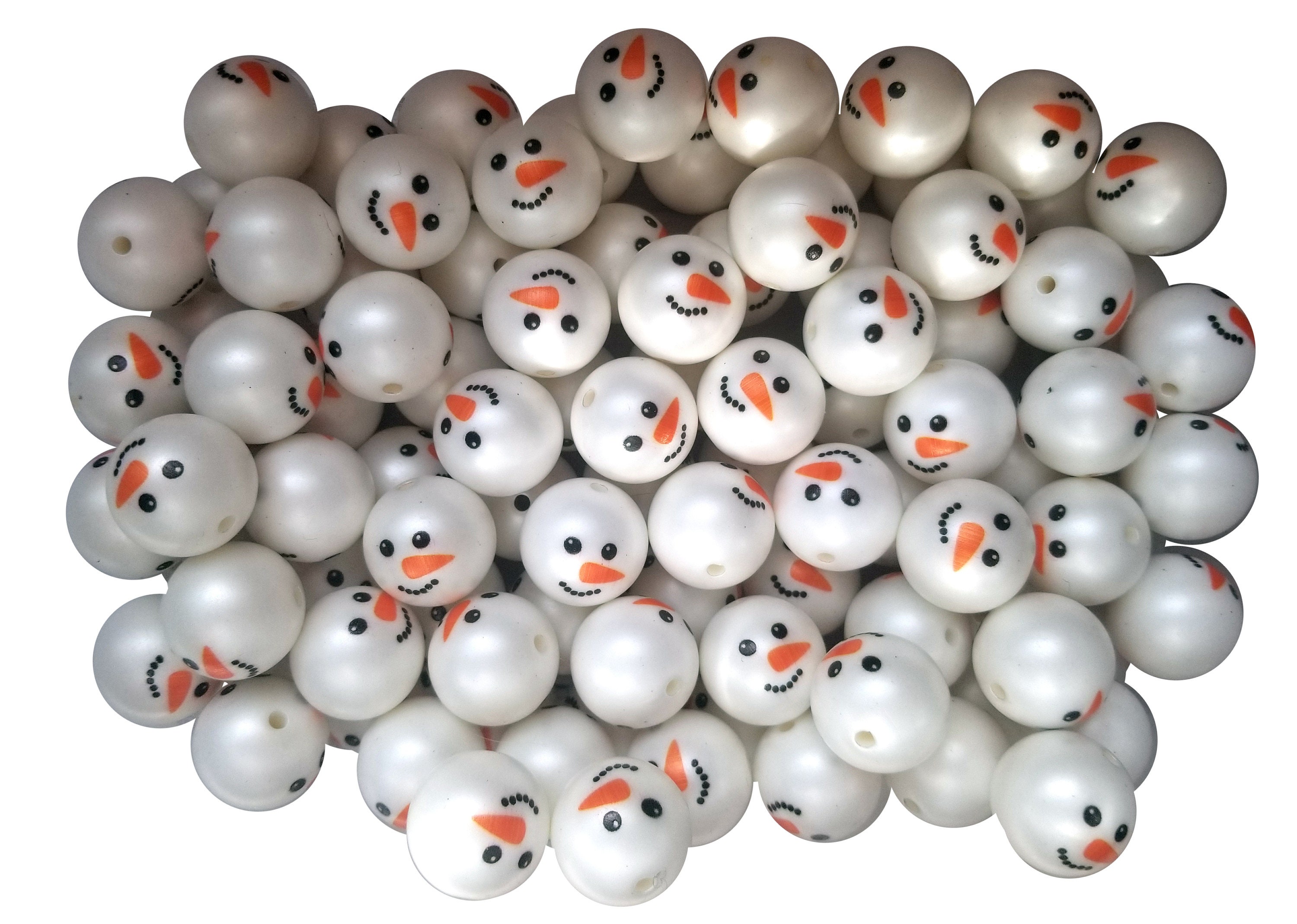 20mm Frosty the Snowman Face Bubblegum Beads, 20mm Chunky Acrylic ...