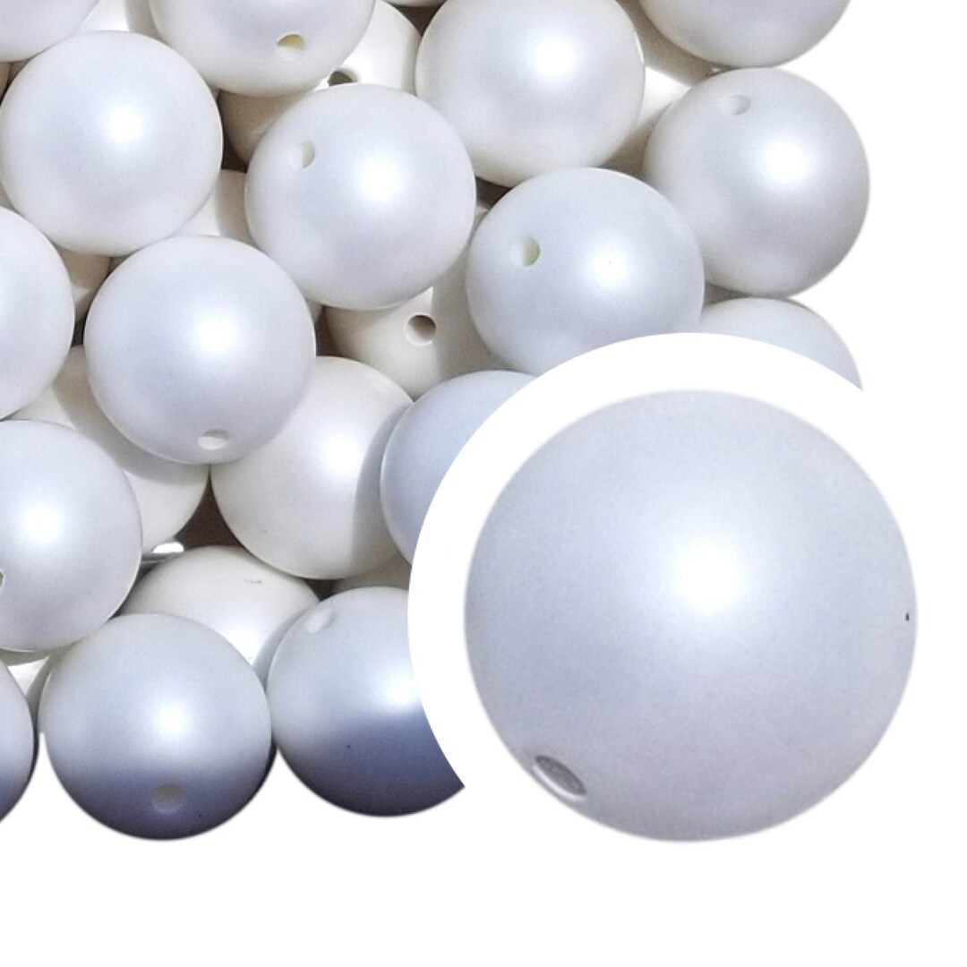 20mm Matte Pearl White Bubblegum Beads, 20mm Chunky Acrylic Bubble Gum ...