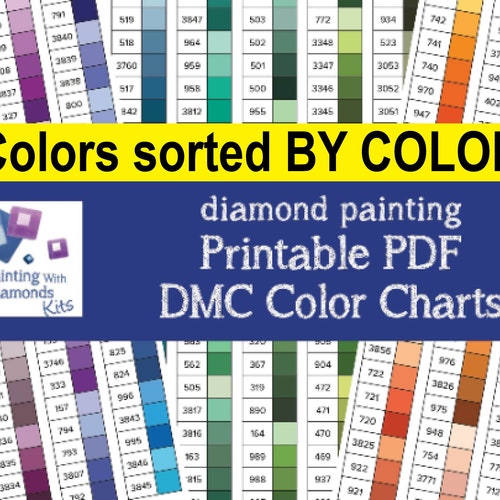 PRINTABLE PDF Diamond Dotz to DMC Colors Conversion Charts - Etsy Sweden