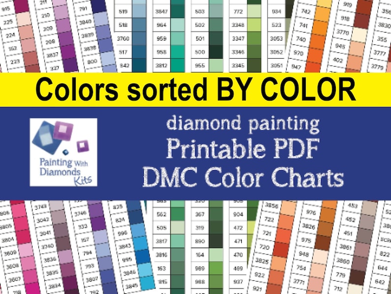 Cartas de colores DMC imprimibles en PDF, carta de colores de taladros ...