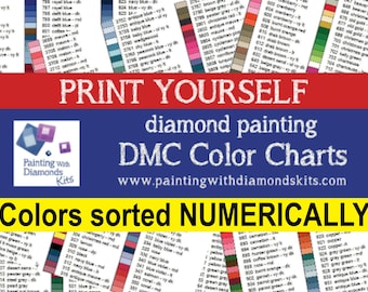 PRINTABLE PDF Diamond Dotz to DMC Colors Conversion Charts Diamond ...