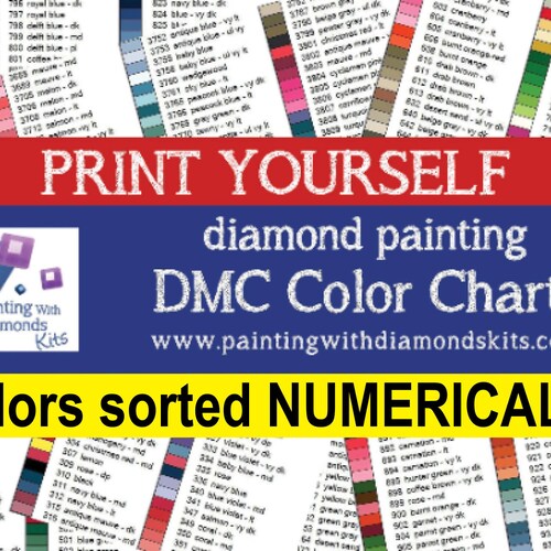 Diamond Painting DMC Color Printable Chart - Etsy