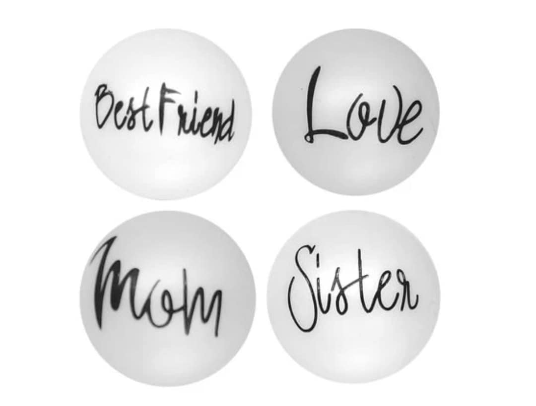 PEARL White FAMILY Words Bubblegum Beads 20mm Chunky Acrylic Bubble Gum ...