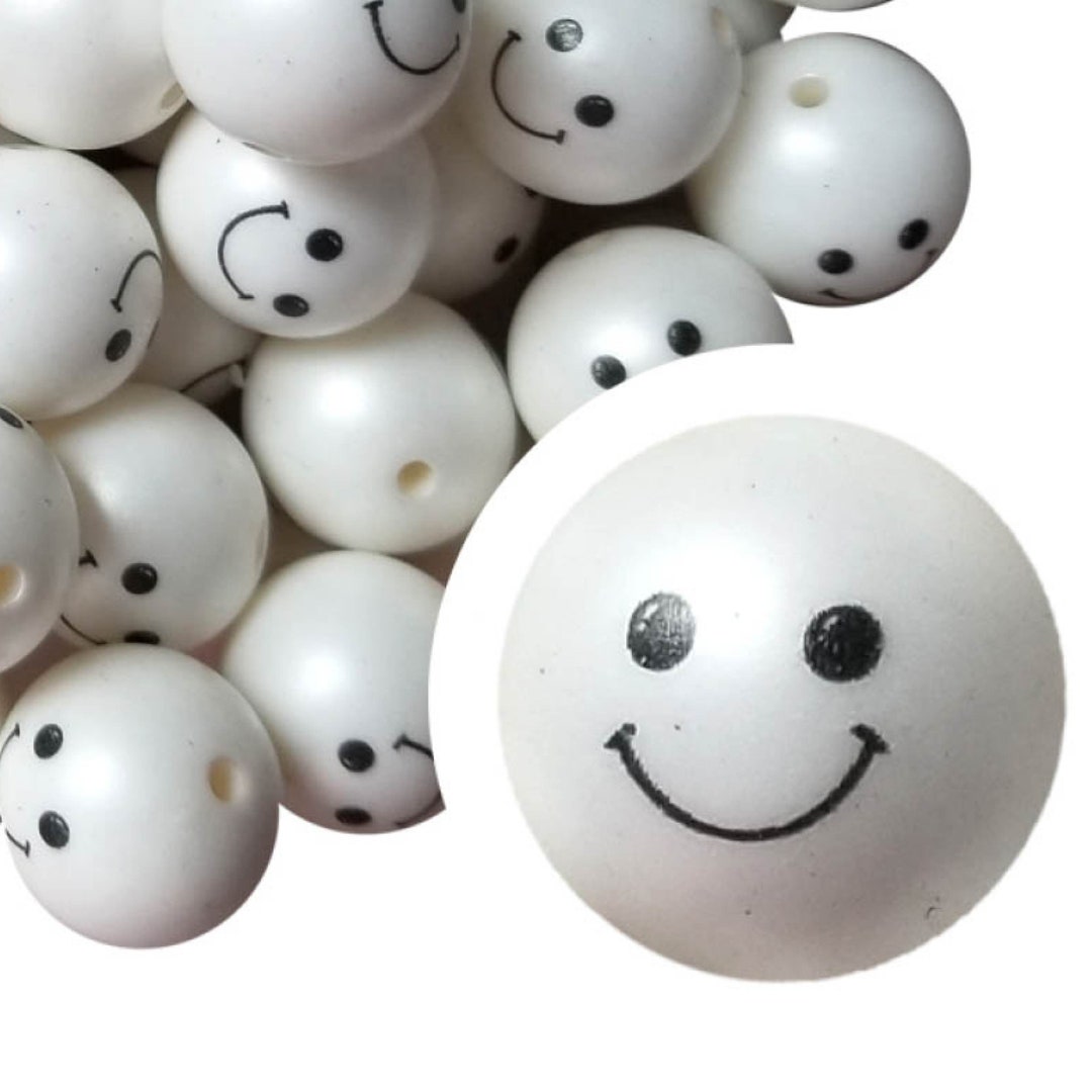 CUTE SMILEY FACE Bubblegum Beads 20mm Chunky Acrylic Bubble Gum Beads ...