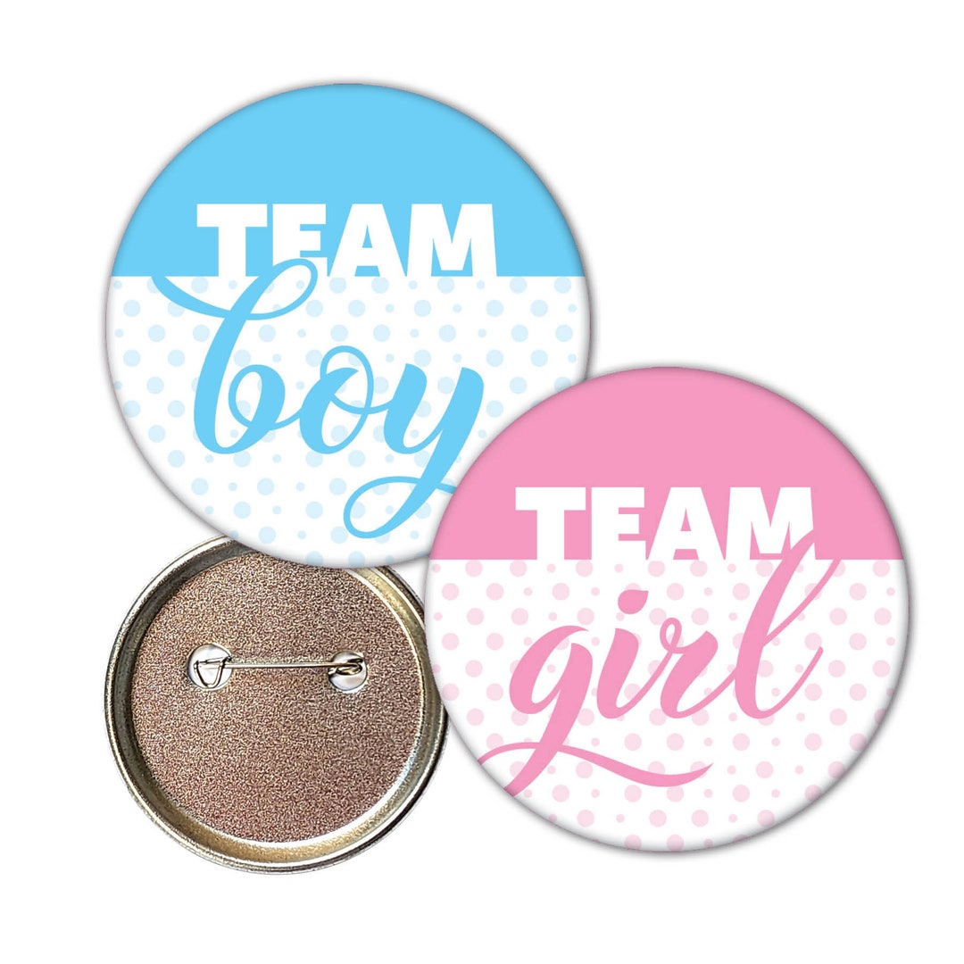 Gender Reveal Party Pin Backs Custom Pin Personalized Ts Print Your