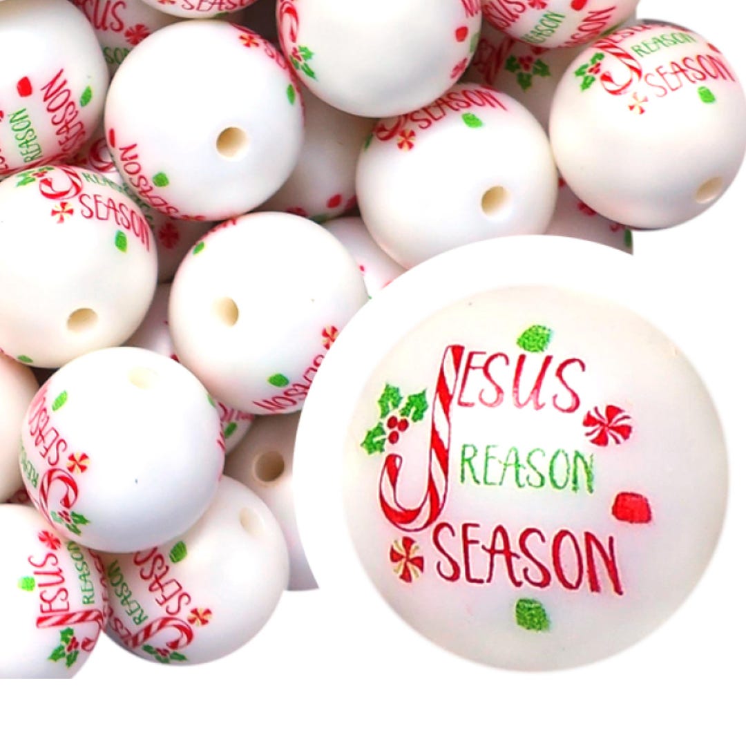 20mm Jesus Reason Season Bubblegum Beads, 20mm Chunky Acrylic Bubble ...