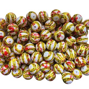 20mm Crime Scene Bubblegum Beads, 20mm Chunky Acrylic Bubble Gum Beads ...