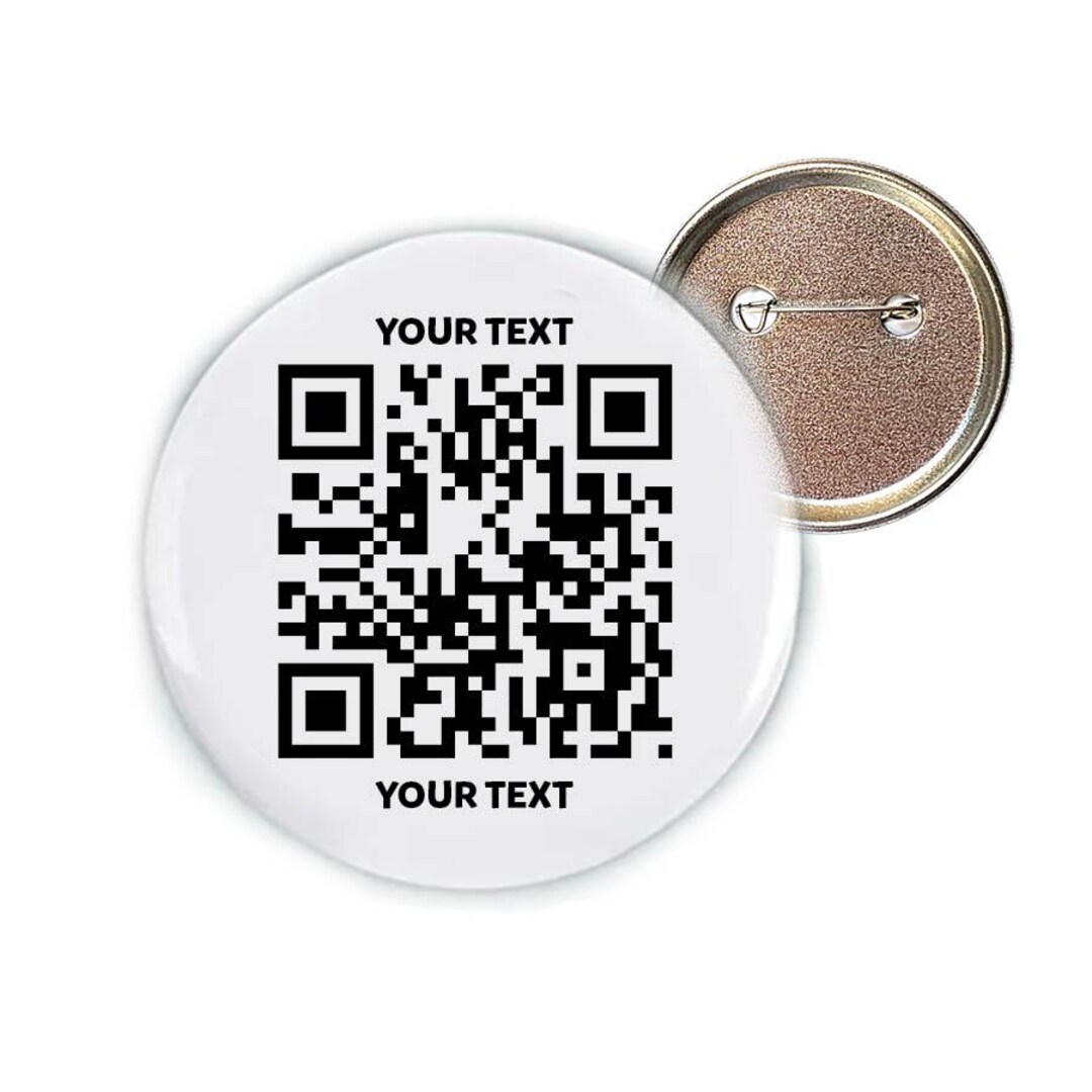 QR Code Pin Button, Personalized Pin, Print Your Own Pin, Venmo Button ...