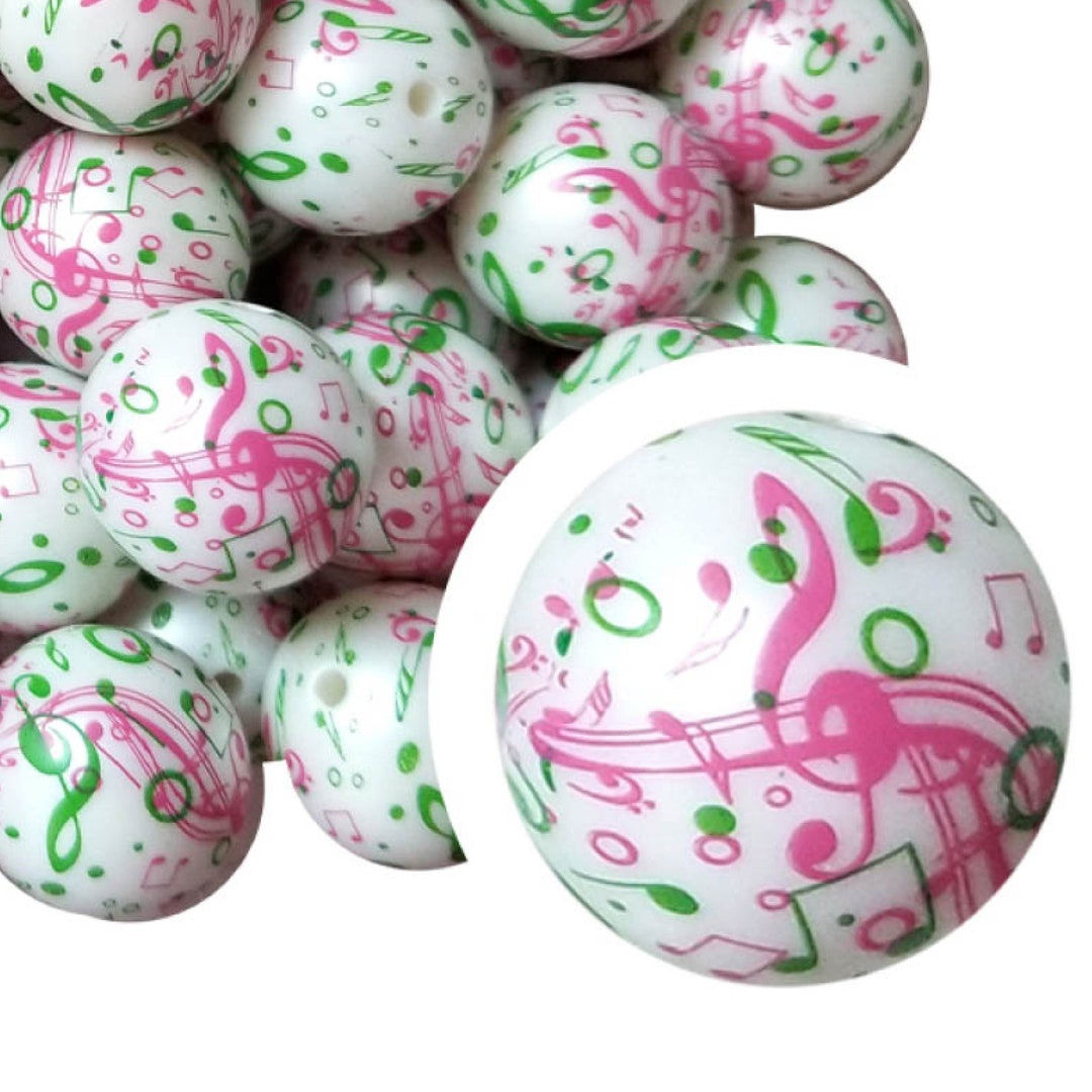 MUSIC NOTES Bubblegum Beads 20mm Chunky Acrylic Bubble Gum Beads ...