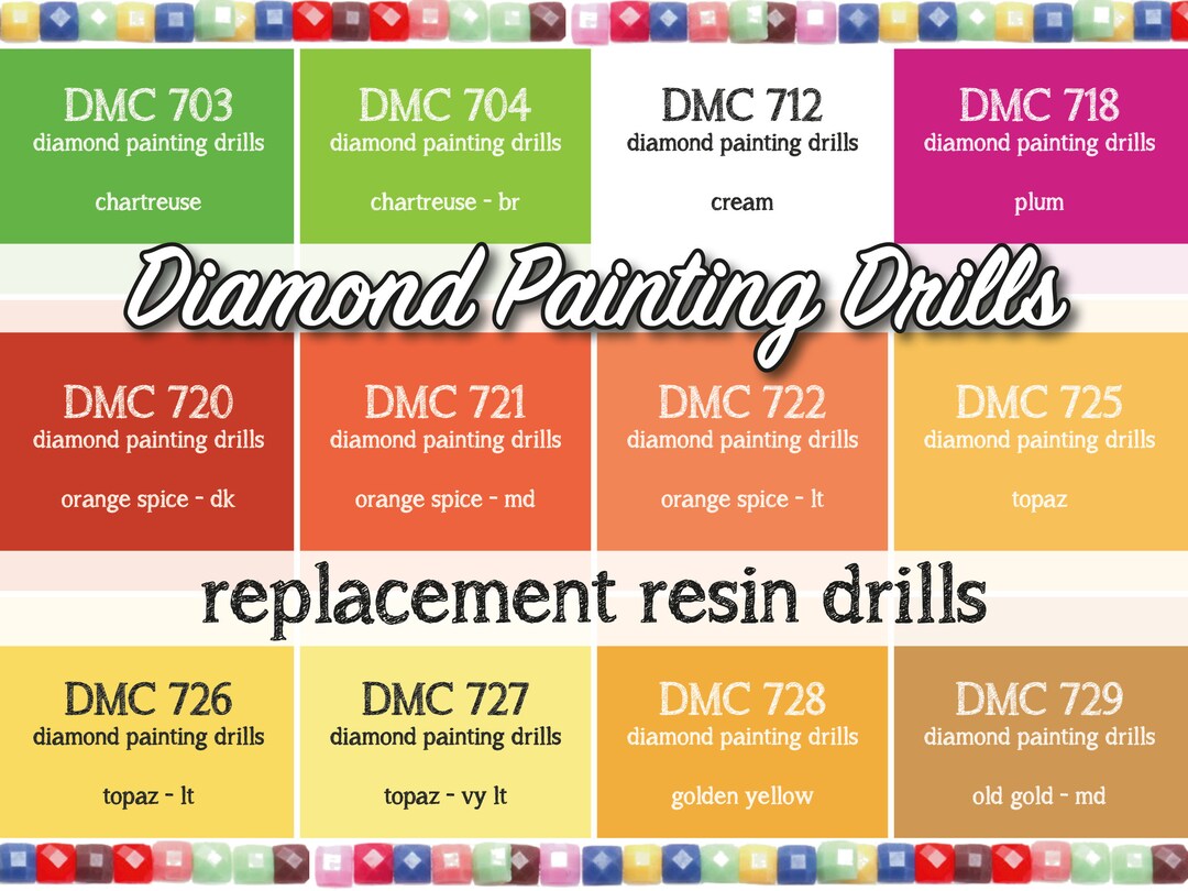 170 Pcs Replacement Resin Diamond Drills Diamond Painting Kits Square ...
