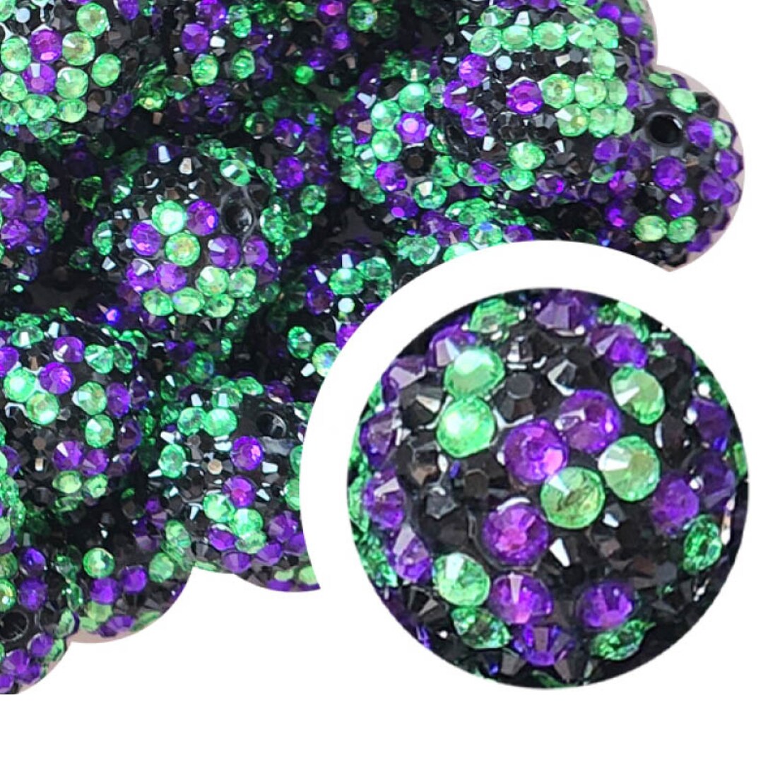 20mm Witches Brew Rhinestone Bubblegum Beads, 20mm Chunky Acrylic ...