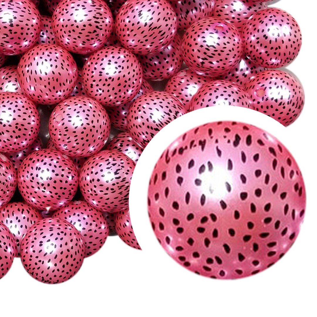 PINK WATERMELON SEEDS Bubblegum Beads 20mm Chunky Acrylic Bubble Gum ...