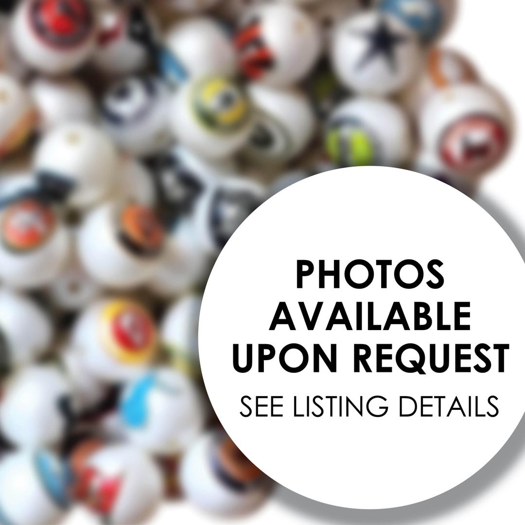 20 - 16mm Sports Beads, Acrylic 16mm Beads, Football, Baseball ...