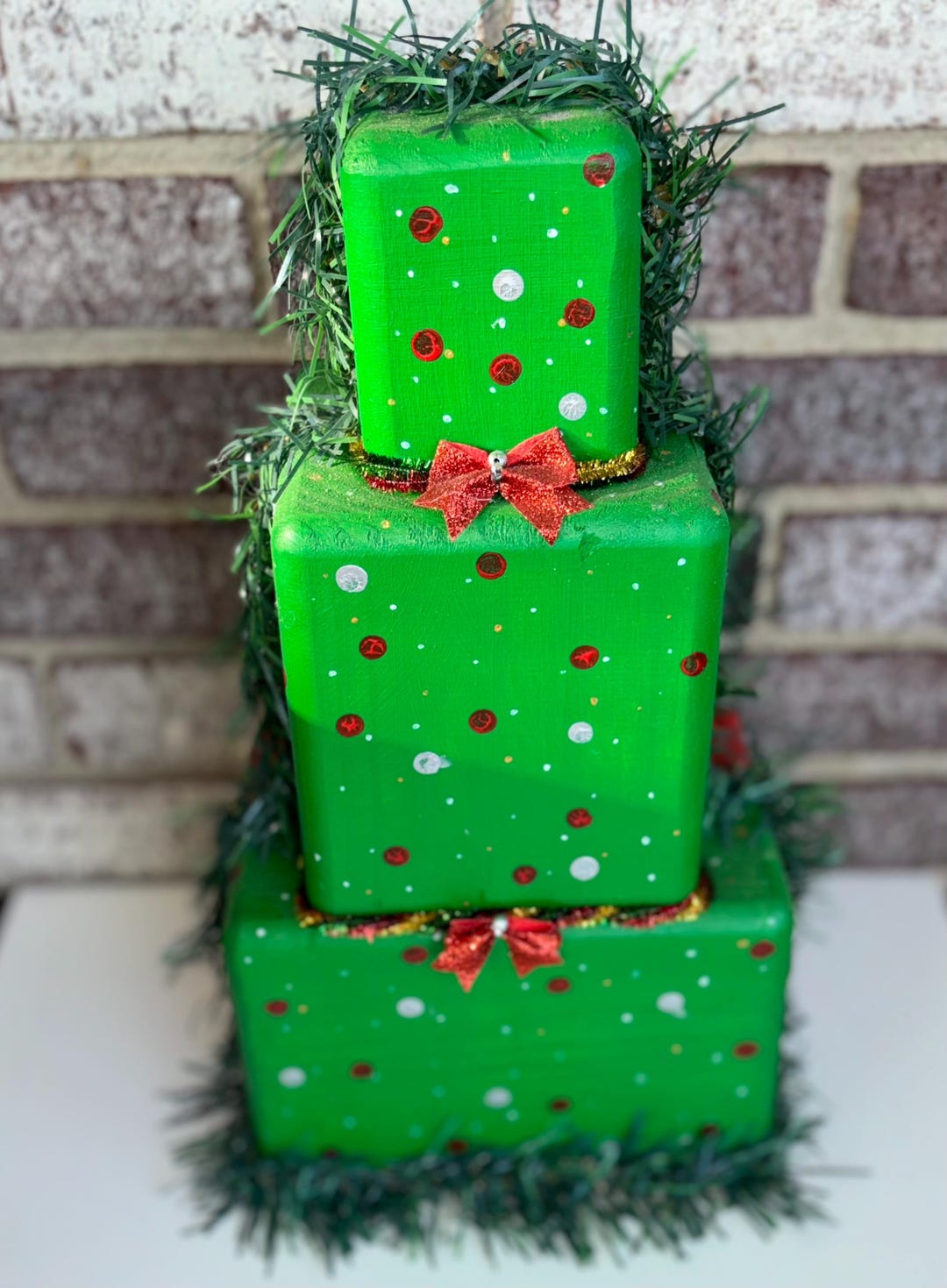 Solid Wood, 3 Tier Christmas Tree. Heavy Christmas Decoration. - Etsy