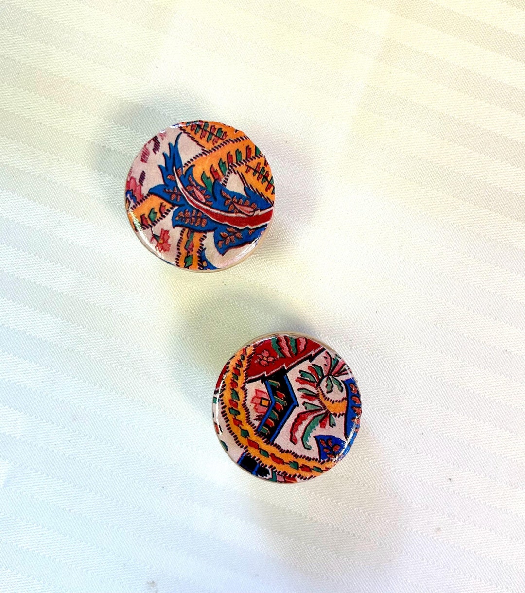 Cabinet Knobs, Drawer Knobs, Furniture Knobs, Paisley Knobs, Colorful Paisley Knobs, Round Knobs ...