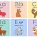 Rainbow Pastel Animal Alphabet Flashcards Digital Download - Etsy