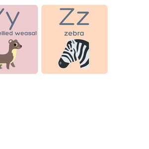 Rainbow Pastel Animal Alphabet Flashcards Digital Download - Etsy