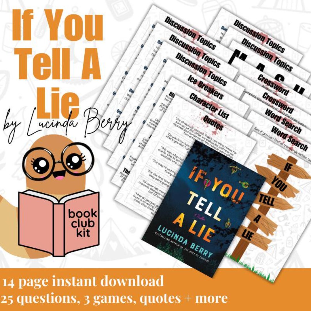Book Club Kit: If You Tell A Lie by Lucinda Berry - Etsy