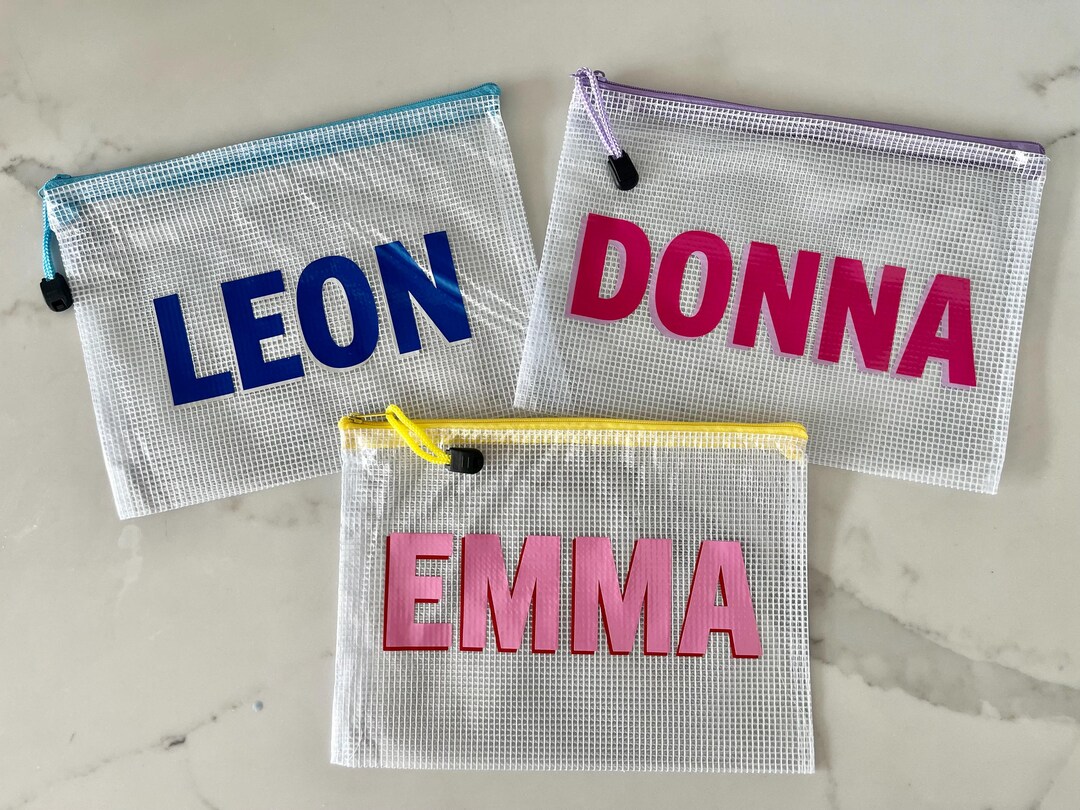 Name Pouch With Shadow Monogram,personalized Name Bag for Pool/beach ...