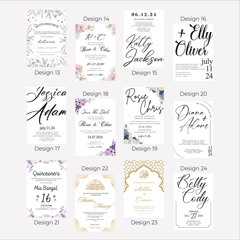 Gold Mirror Acrylic Wedding Invitations With Calendar Design, Elegant ...