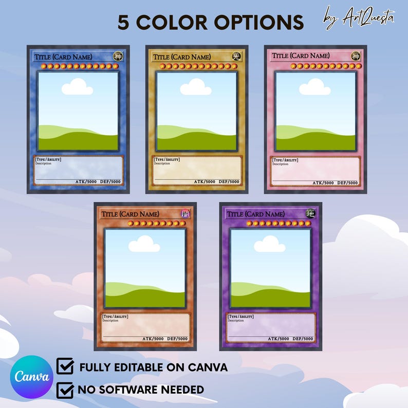 YGO Custom Card Template, Editable Canva Design, Gift for Birthday ...