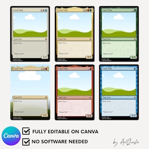 Custom MTG Card Template, Editable Magic the Gathering Design ...