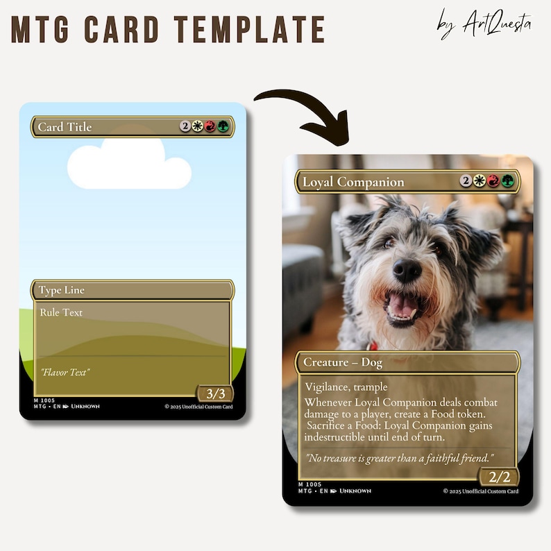 Custom MTG Card Template, Editable Magic the Gathering Card, Fantasy ...