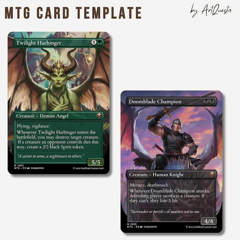 Custom MTG Card Template, Editable Magic the Gathering Card, Fantasy ...