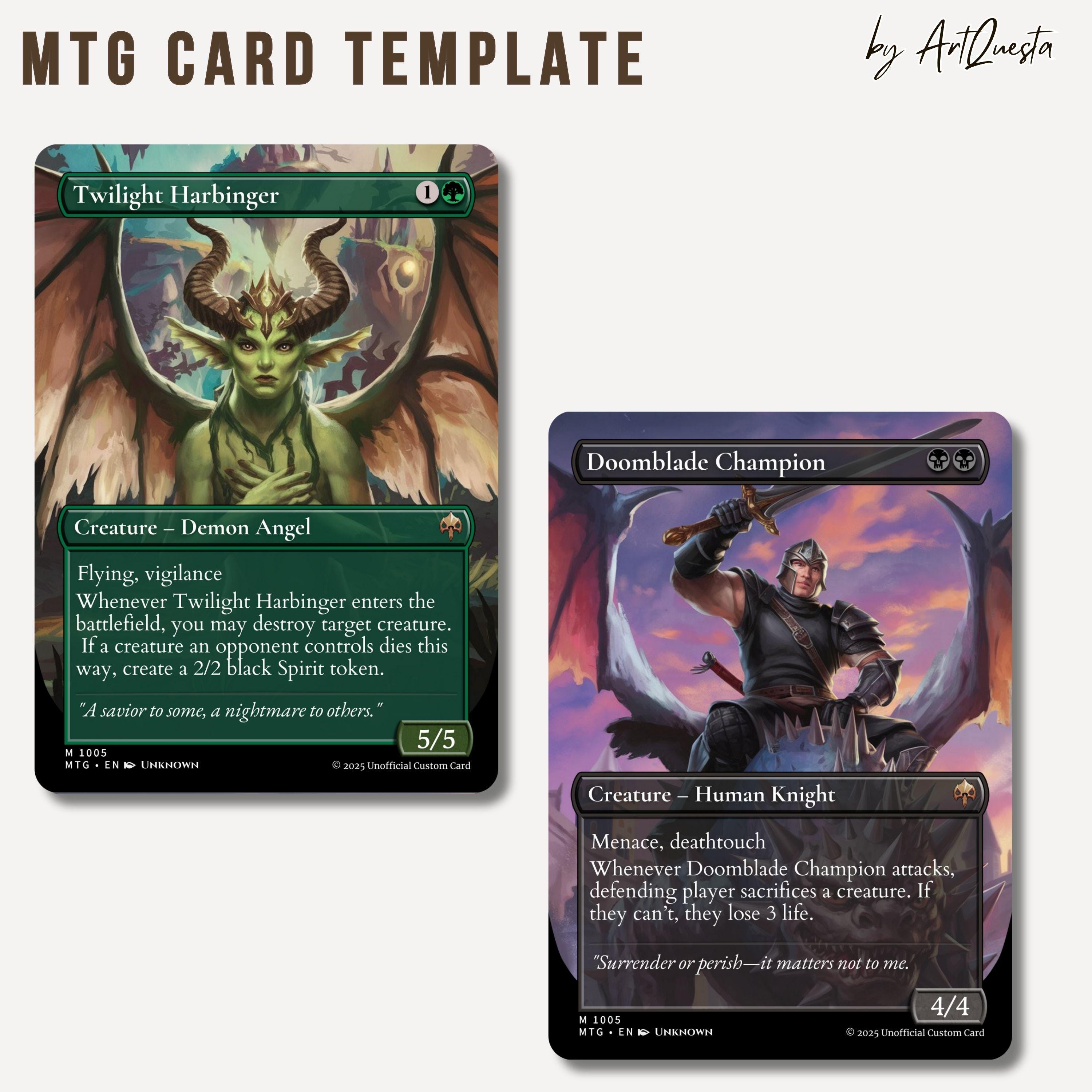 Custom MTG Card Template, Editable Magic the Gathering Card, Fantasy Trading Card Maker, TCG ...