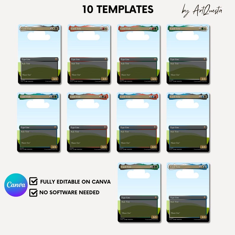 Custom MTG Card Template (digital Download),editable Trading Card in ...