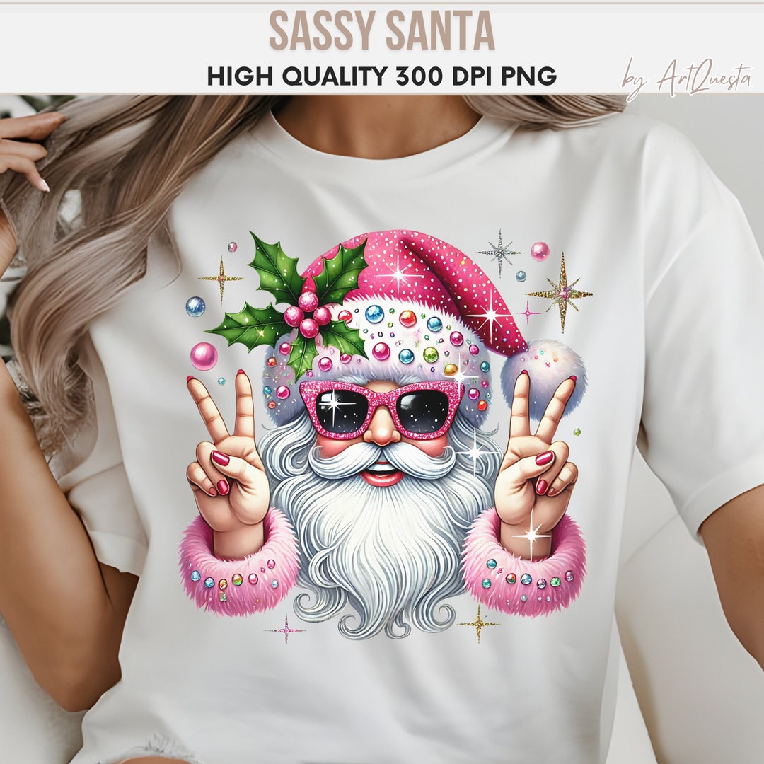 Sassy Santa PNG, Fun Santa Clipart Design, Christmas Santa Digital Art ...