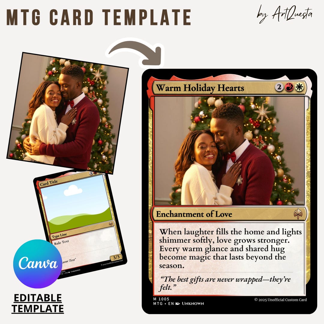 Custom Fantasy Card Template | Editable MTG Style Canva Template ...
