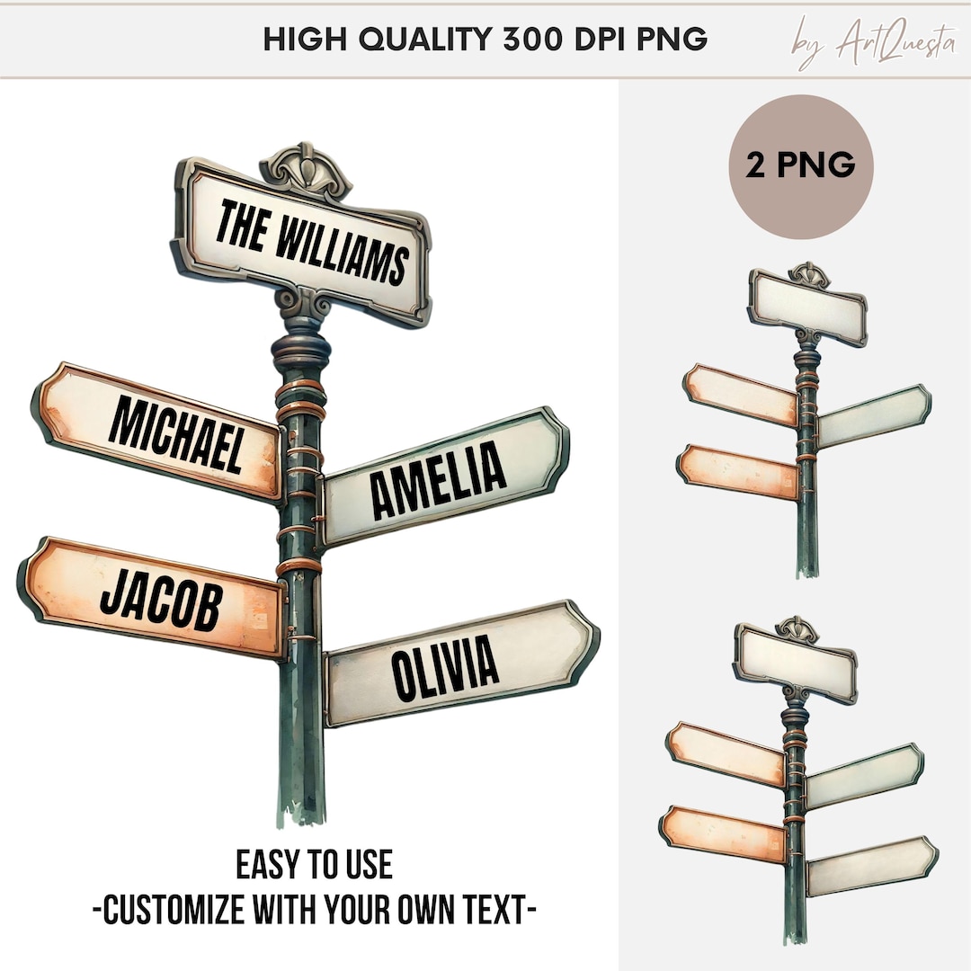 Vintage Street Sign PNG Clipart, Blank Road Sign, Customizable Sign ...