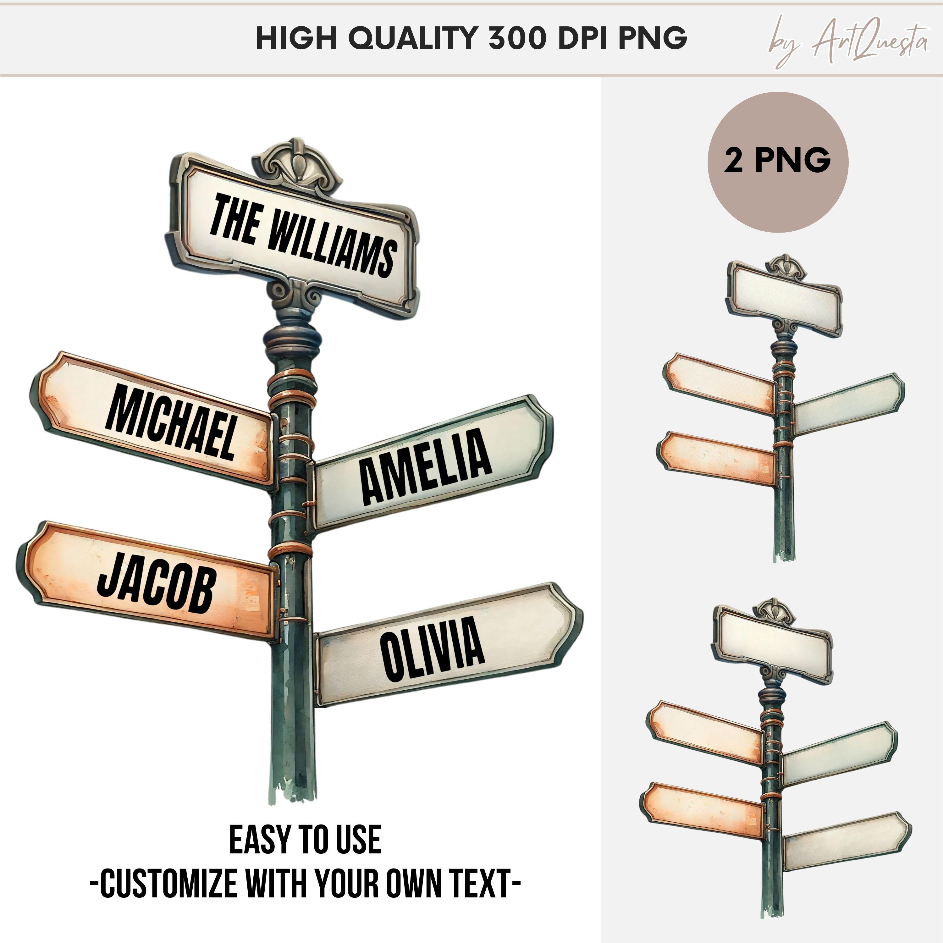 Vintage Street Sign PNG Clipart, Blank Road Sign, Customizable Sign ...